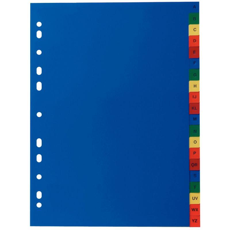 Jeu de 20 intercalaires alphabétiques en polypropylène de couleur Format 21x29,7 cm | Office DEPOT