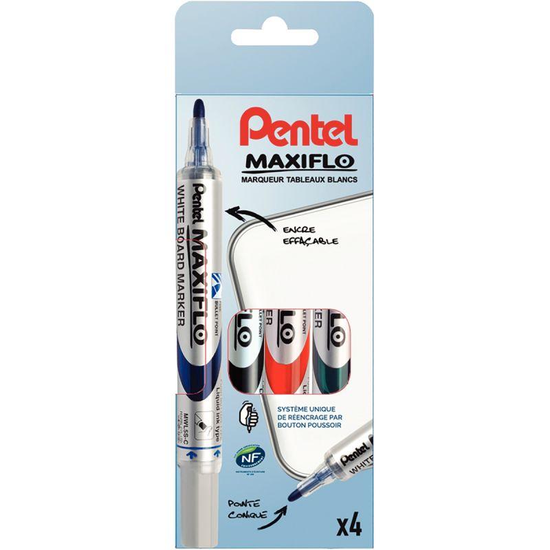 Boite de 4 marqueurs tableau blanc Maxiflo S assortis | Office DEPOT