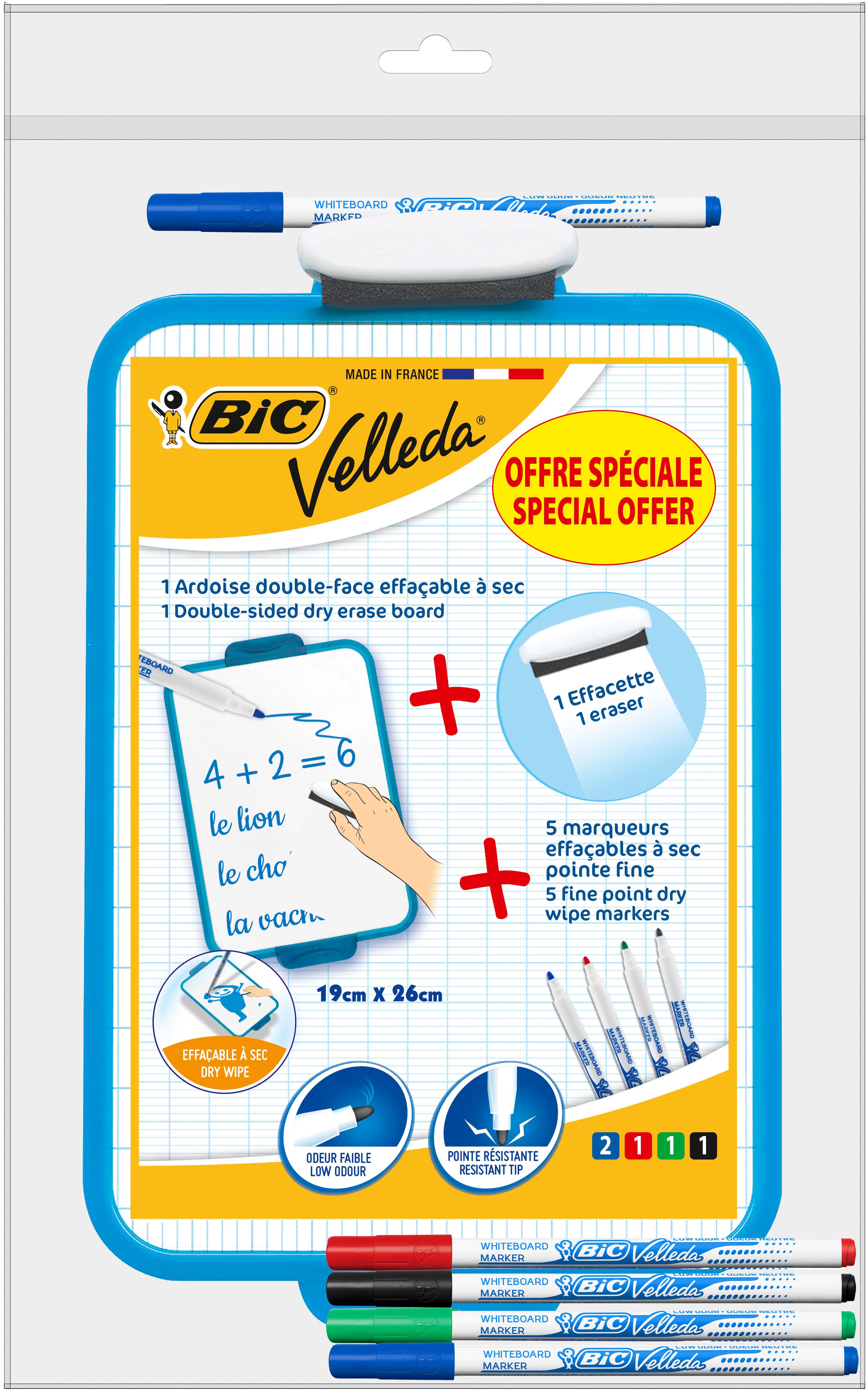 Lot de 1 ardoise velleda + effaceur + 5 marqueurs | Office DEPOT