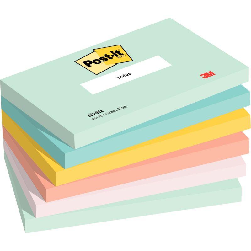 Paquet de 6 blocs notes post it collection beachside 100 feuilles ...