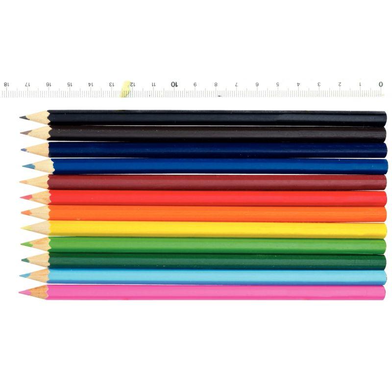 12 crayons 18cm couleurs assorties Wonday | Office DEPOT