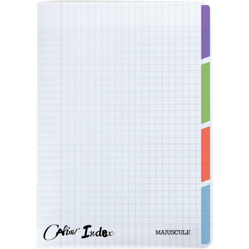 Cahier piqué 96 pages 4 index, couverture polypropylène, format A4 ...
