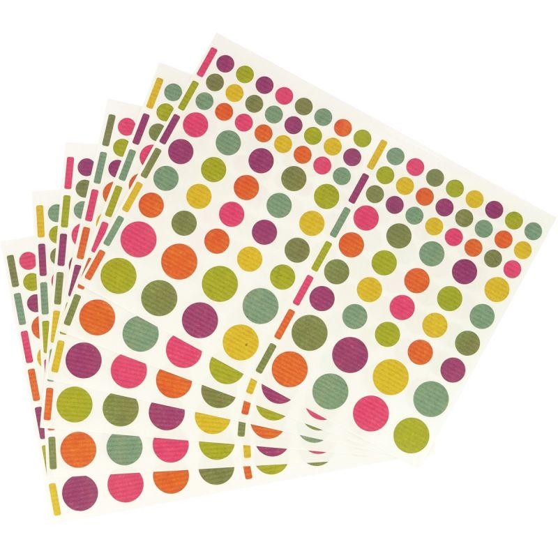 Pochette de 624 gommettes craft coloris assortis Diam 1 à 2 cm Coloris ...